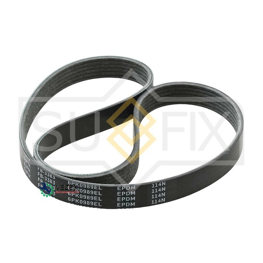 SUFIX FB3383 Ремень эластичный поликлиновой (ELASTIC BELT) 6PK0989EL SKODA FABIA 1.0/1.6 14- / RAPID 1.6 15- / VW POLO SEDAN 1.6 15-