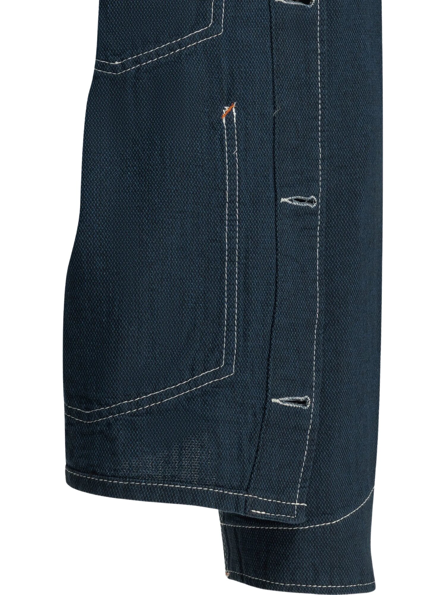 Куртка Beams Plus  Contrast-stitch collarless jacket, размер 52, blue — фото 1