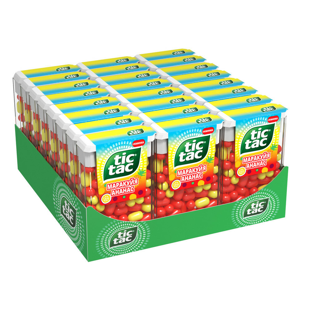 Драже Tic Tac Маракуйя-Ананас, 24 шт по 49 г