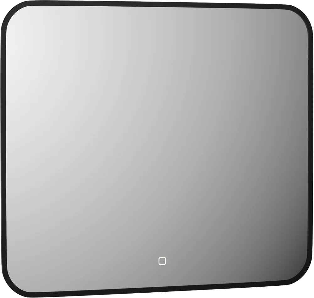 Зеркало Defesto Aura DF 2966SH 70x60 со светодиодной подсветкой, 70 см, с сенсорным управлением, черное, пластиковое, зеркало настенное в ванную