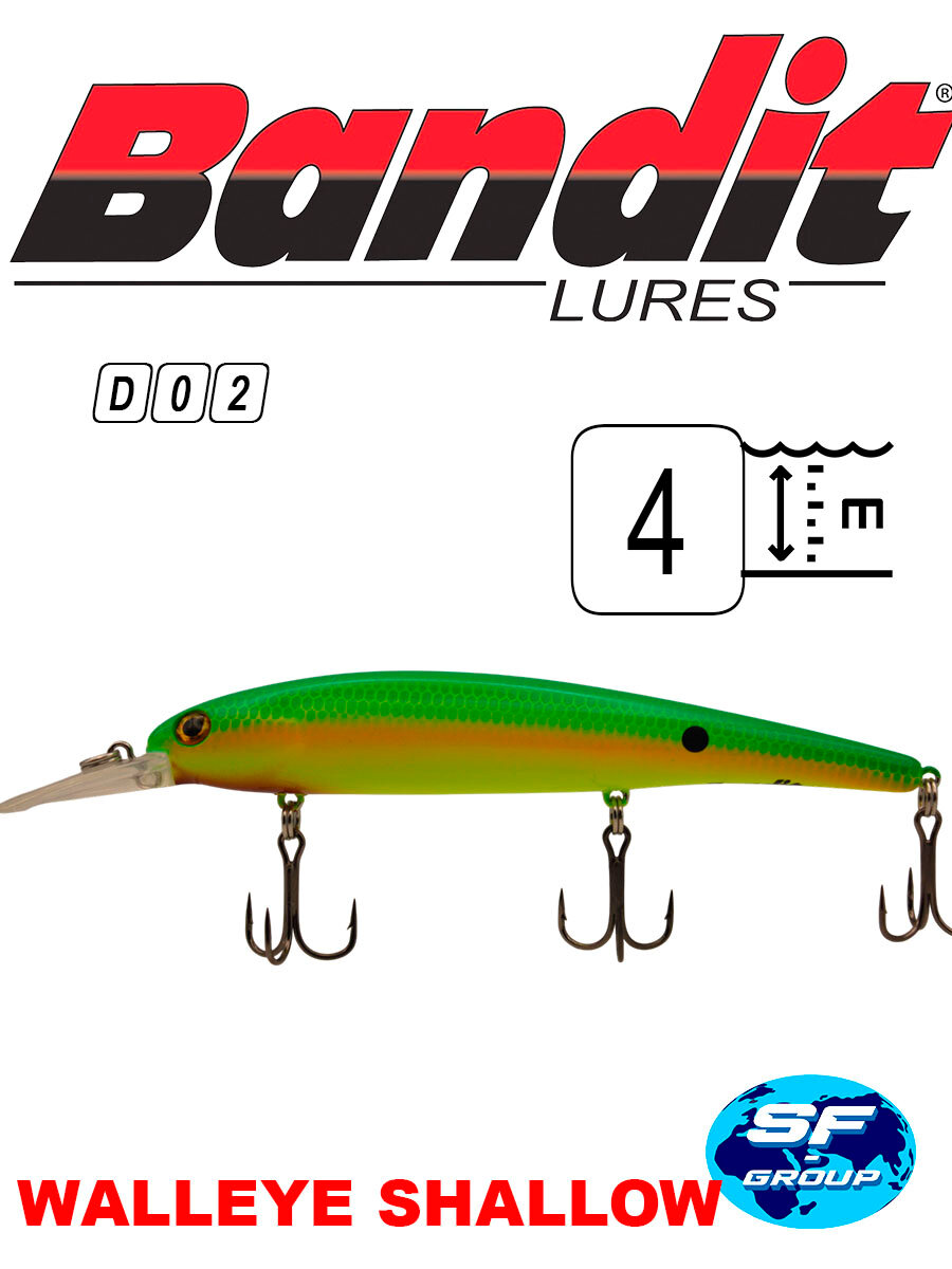 Воблер Bandit Walleye Shallow 12 см 17,5 гр заглубление 4м #D02