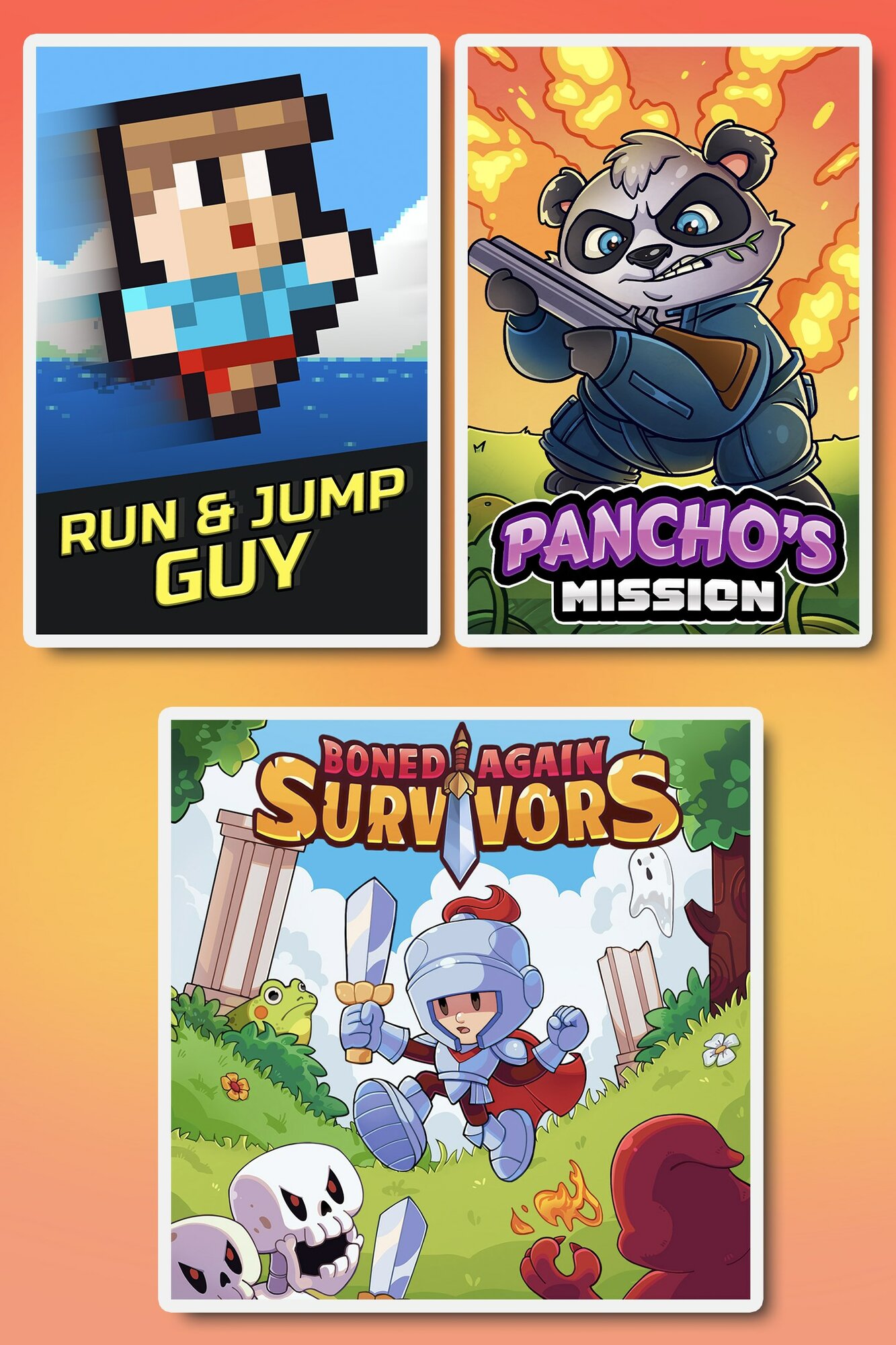 Набор Chepurniy Games Bundle: Run & Jump Guy + Pancho's Mission + Boned Again: Survivors — Xbox Series X|S, Xbox One — Цифровая версия