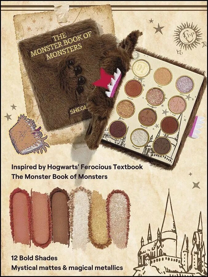 Тени для век Harry Potter X SHEGLAM Волшебная книга монстров