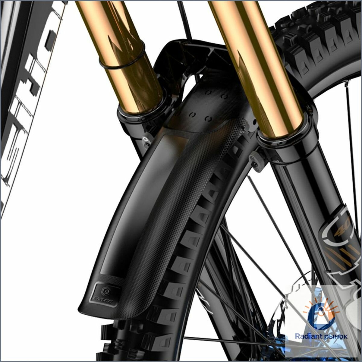 Велокрылья EN920/E-35431 для MTB, комплект (переднее + заднее), чёрные, поликарбонат + нейлон
