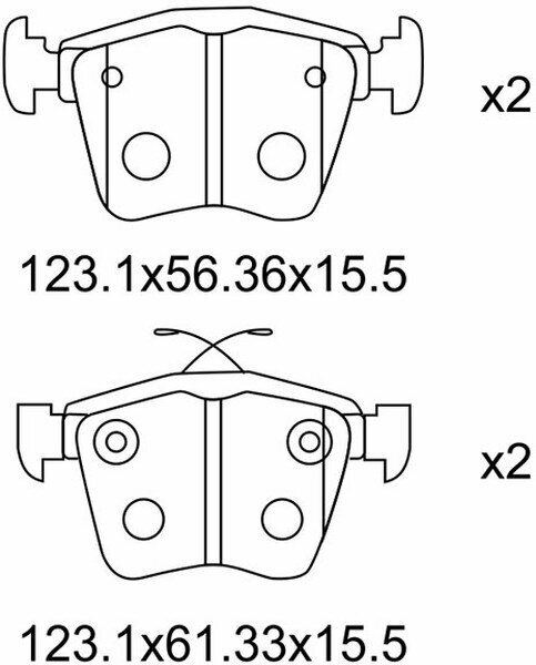 Колодки тормозные сзади SAT ST-3Q0698451B Audi A3 12-19 / Skoda Kodiaq 16-22