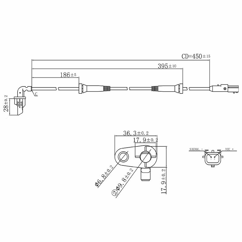 Датчик ABS RR SAT ST-31-0097 Renault LOGAN 13-/SANDERO 14- RH