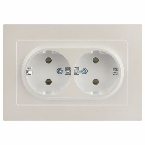 Розетка 2-м СП Accent 6-205-06 16А IP20 250В 2P+E Schuko AL/CU перламутр. Intro Б0063495
