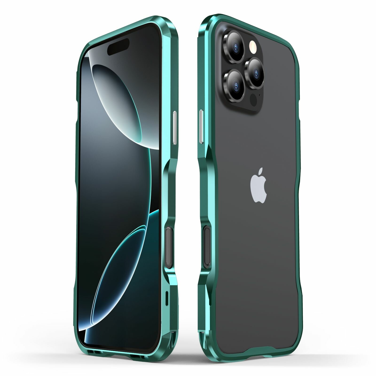 Чехол для Apple iPhone 16 Pro Max (Айфон 16 Про Макс) металлическим каркасом из алюминиевого сплава , металлический каркас, защита от падения