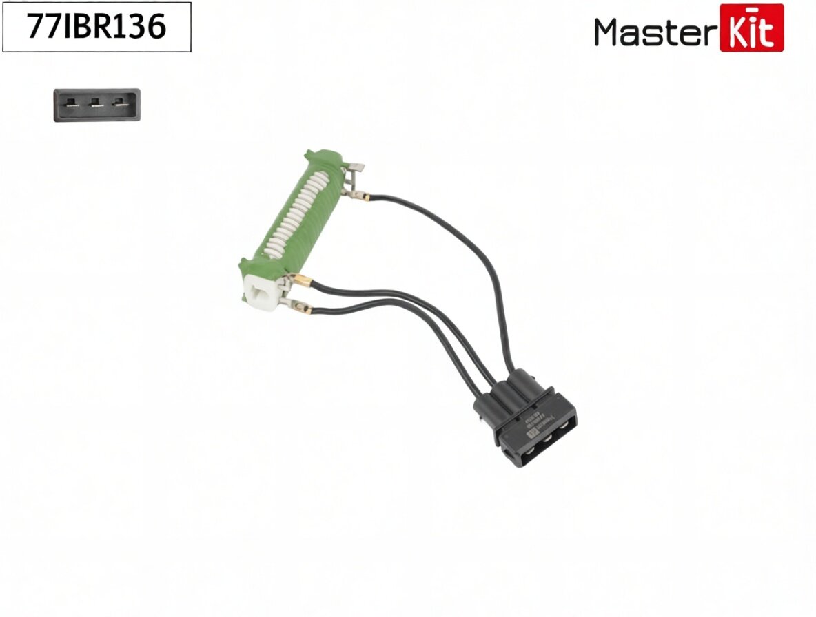 Резистор вентилятора Volkswagen TRANSPORTER IV (70A, 70H, 7DA, 7DH) 1990 - 2003 77IBR136 MasterKit а