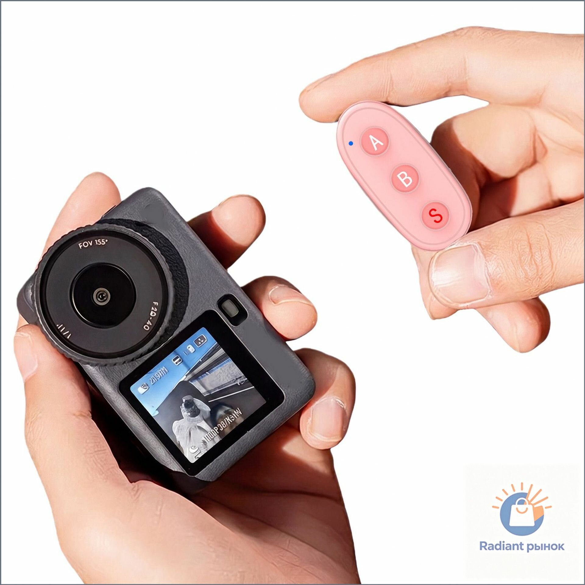 Пульт дистанционного управления для экшн-камер DJI Action, GoPro и Insta360, розовый