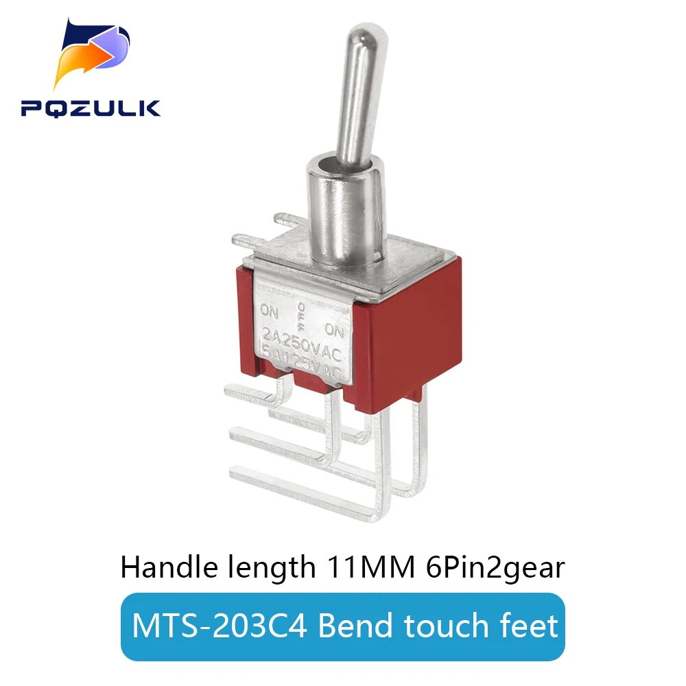 PQZULK Переключатель 6Pin2gear 11mm MTS-203C4