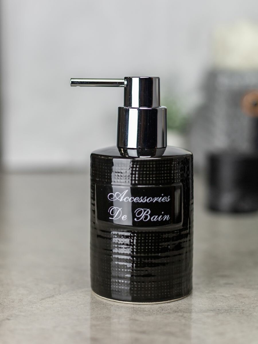 Дозатор для жидкого мыла Диспенсер механический BATH PLUS керамика BAIN NOIR