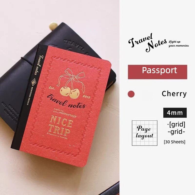 Блок для Travel Notebook, бордовый, Cherry Passport, 30 листов