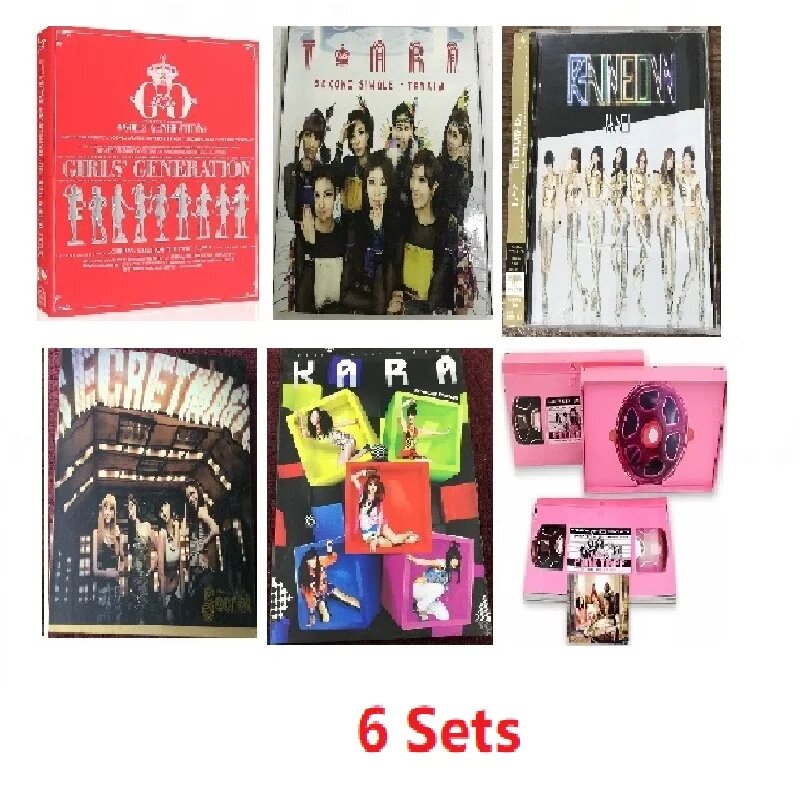 Старые 6-дисковые наборы CD/DVD альбомов корейских поп-групп