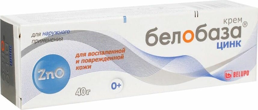 Белобаза Крем для тела увлажняющий Цинк для воспаленной и поврежденной кожи 40мл / косметическое средство