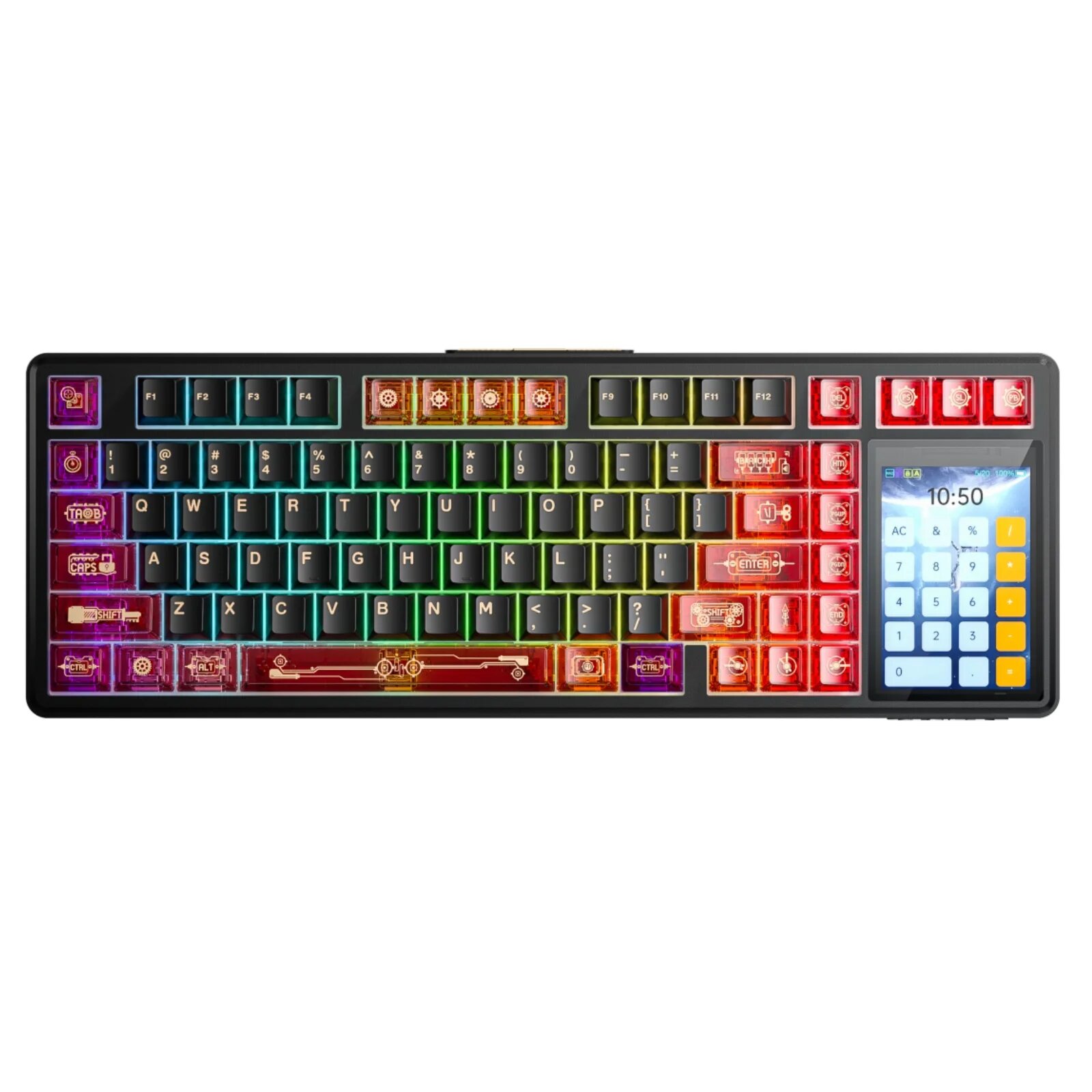 AULA L99 75% механическая клавиатура с экраном, Red Black, Caramel Latte Switch