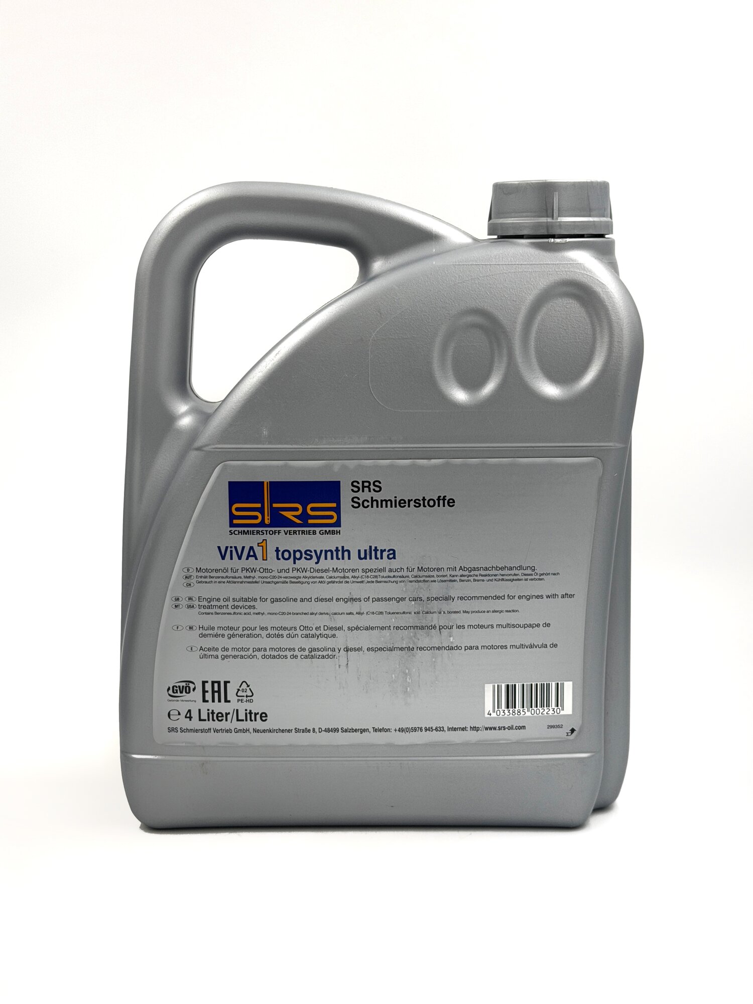 Масло моторное SRS ViVA1 topsynth ultra 5w-30, 4 литра, синт