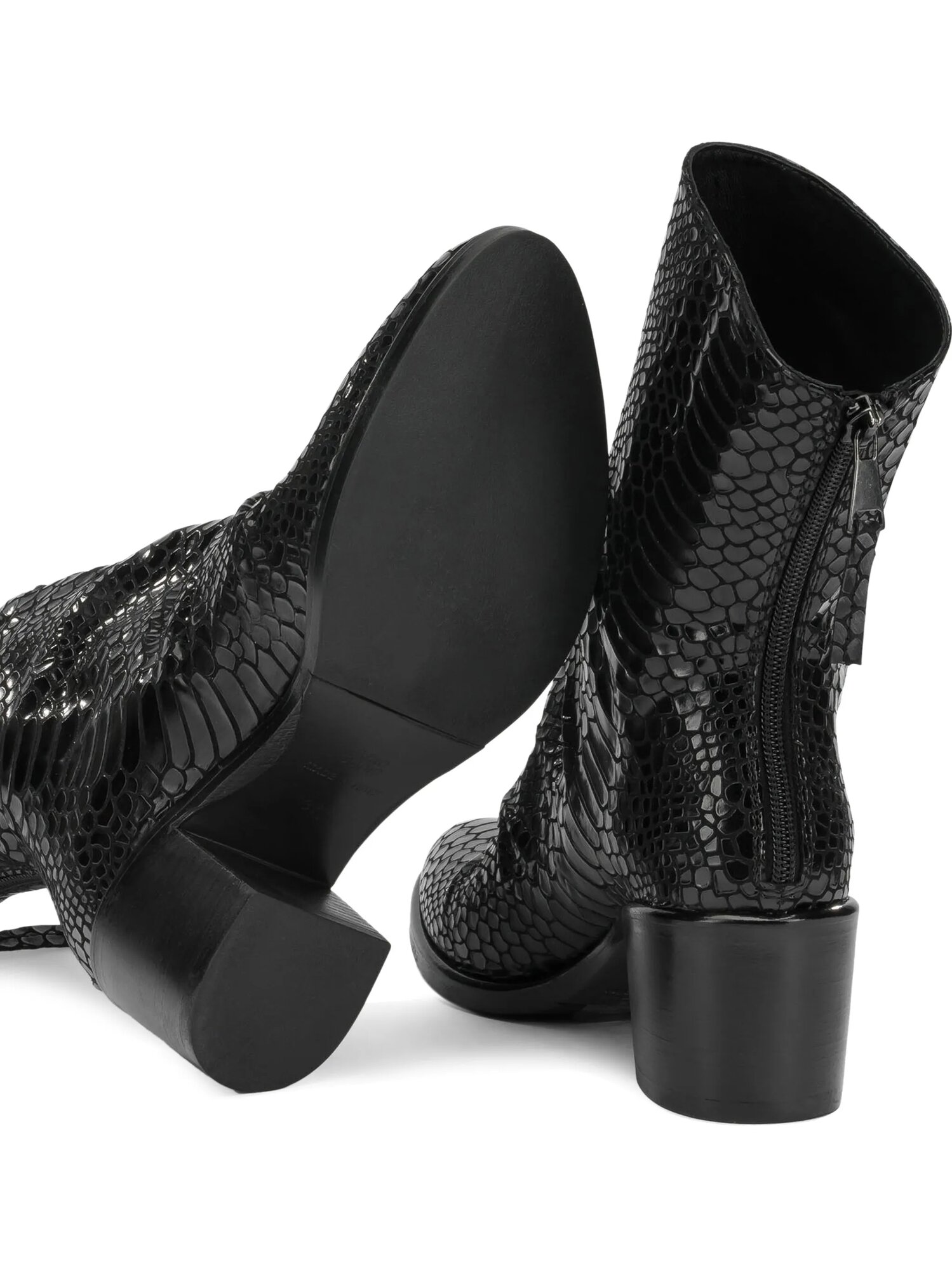 Ботинки STRATEGIA Snakeskin-effect leather boots, размер 38, black/black — фото 1