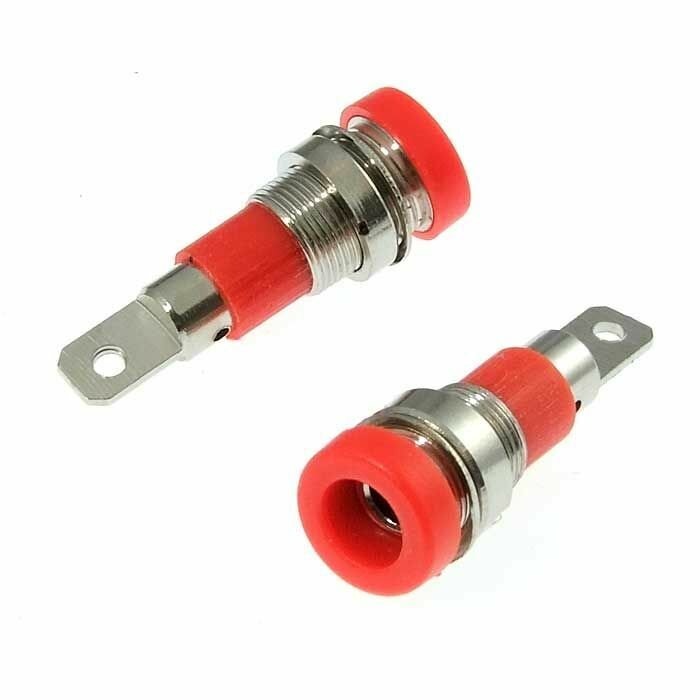 Z-009, Разъем типа банан (banana) 4mm RED, panel jack