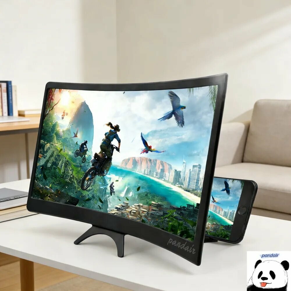 14-дюймовый изогнутый экранный увеличитель для смартфонов, складной держатель с 3D HD