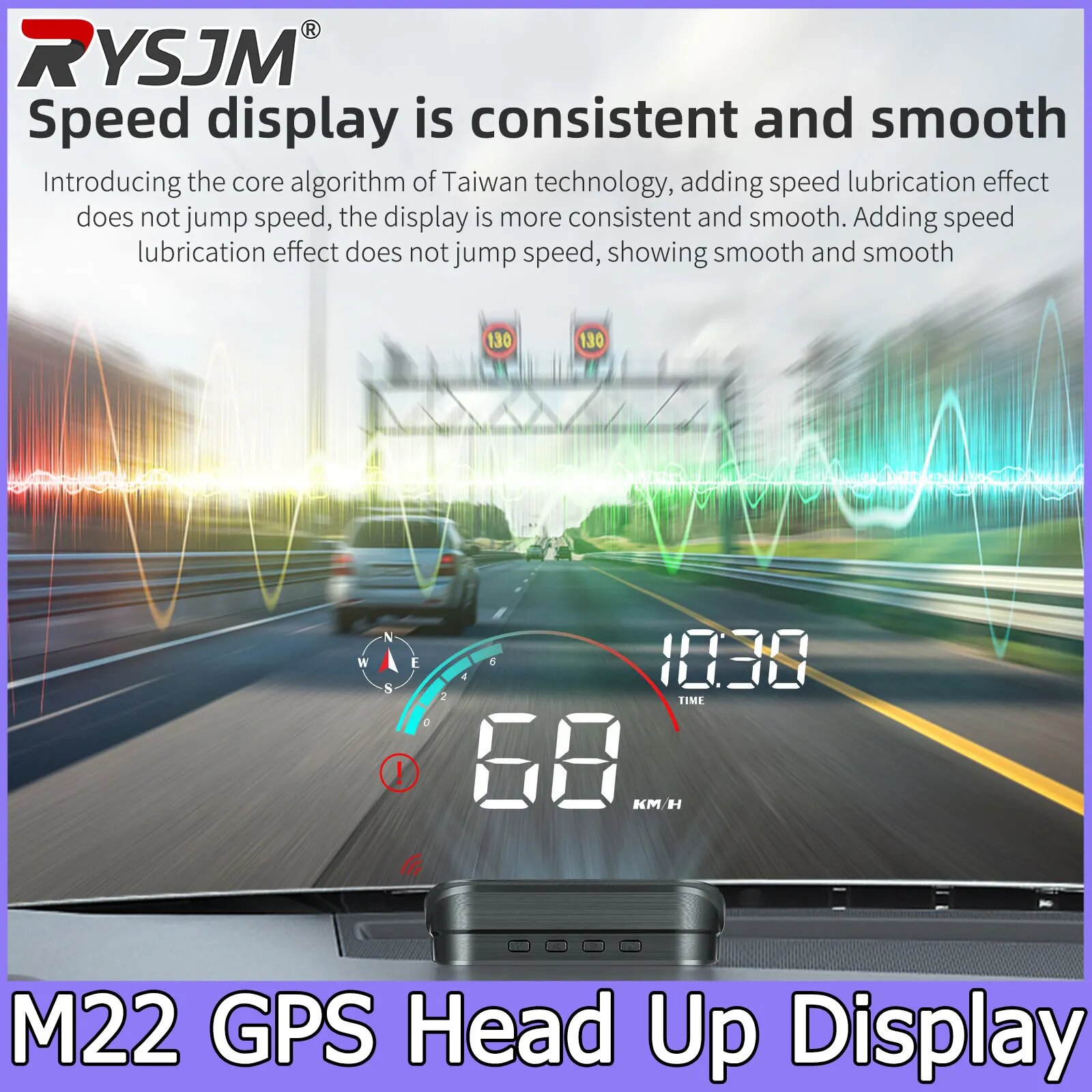 Универсальный Автомобильный GPS HUD-проектор M22 На Лобовое Стекло, HD LCD Проекция, Цифровой GPS-спидометр Для Всех Автомобилей