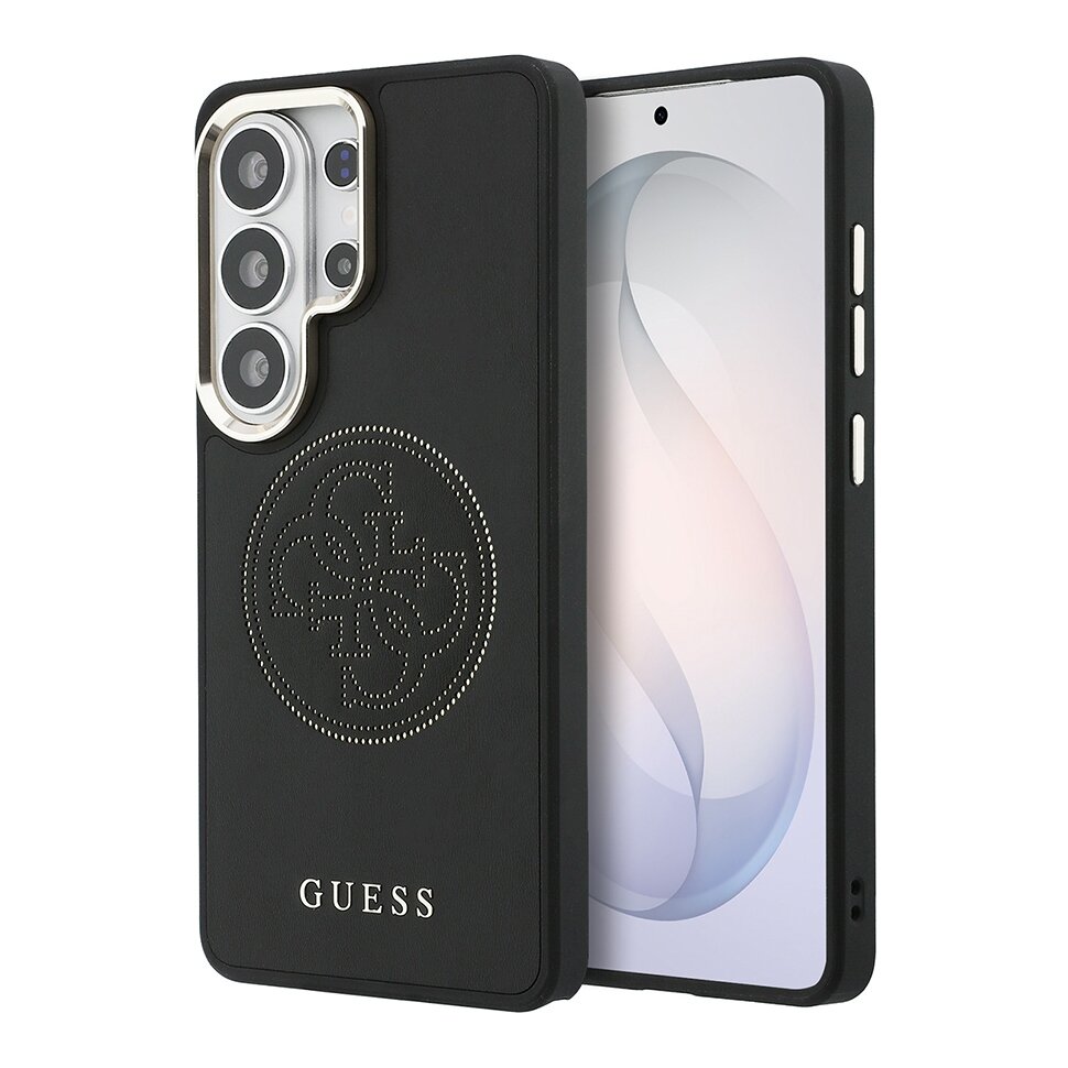Guess чехол с MagSafe для Galaxy S26 Ultra. кожа PU с перфорацией 4G logo, черный
