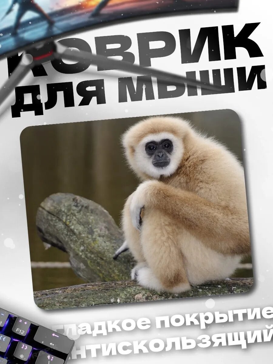 Коврик для мыши Обезьяна Гиббон