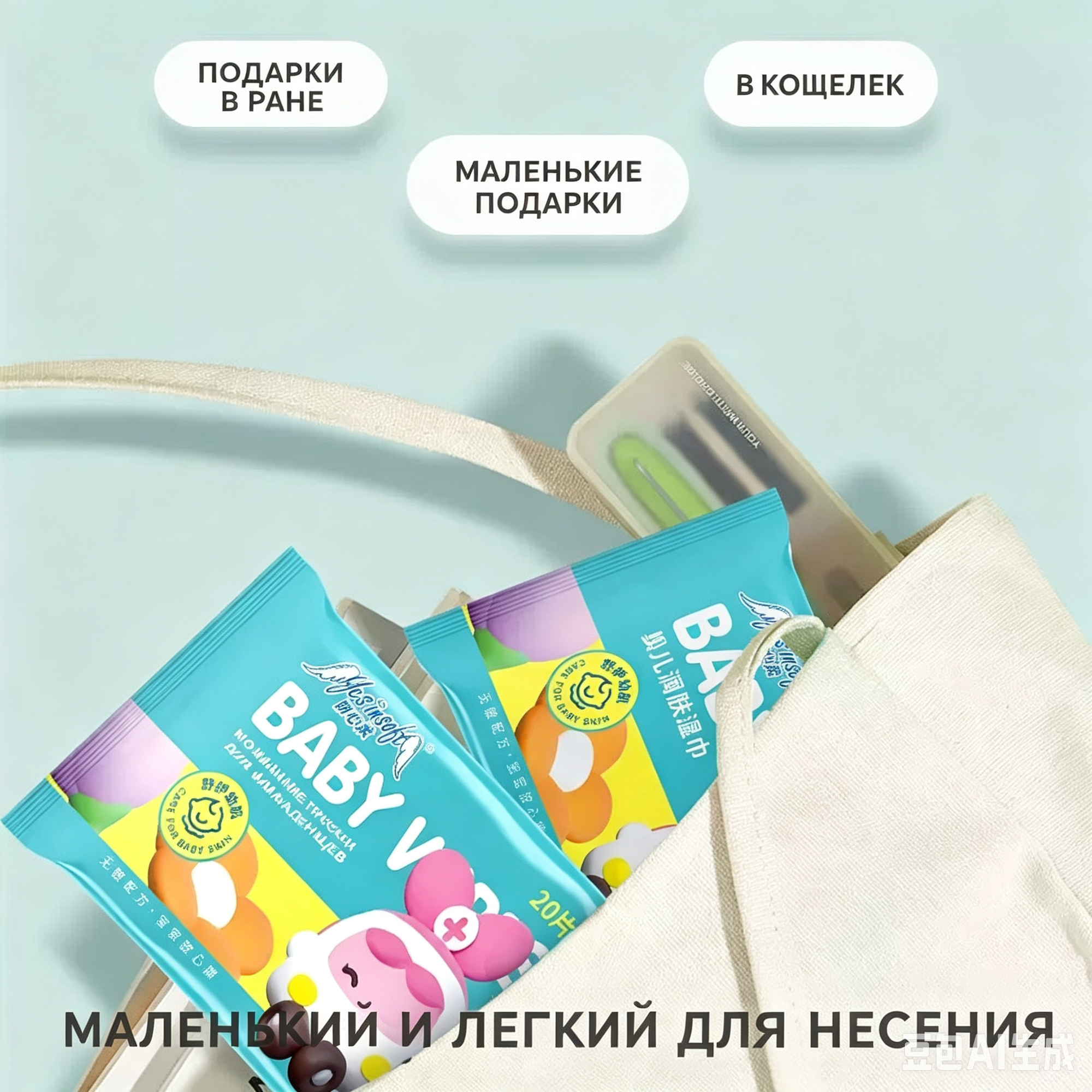 Портативные влажные салфетки из чистой воды, 15 упаковок по 20 шт, 14×18 см, для повседневного использования