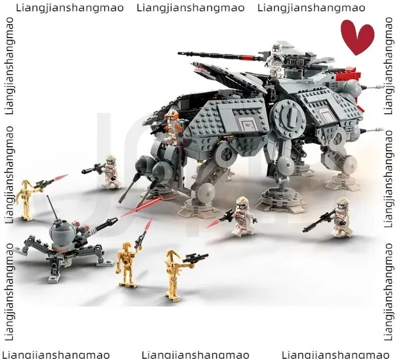Конструктор пластиковый Star Wars Шагоход AT-TE 1127 деталей