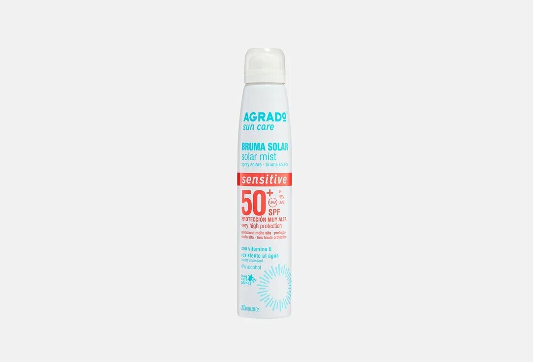 AGRADO Solar mist sensitive Солнцезащитный спрей-мист SPF50+ 200 мл