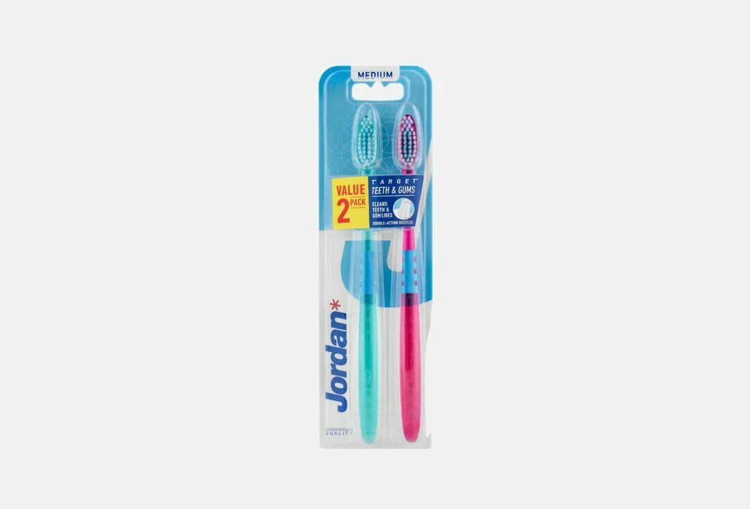 Jordan Target Teeth&Gums, medium Набор зубных щеток 2 шт