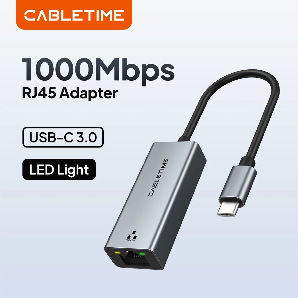 CABLETIME USB C сетевой адаптер Gigabit — фото 1