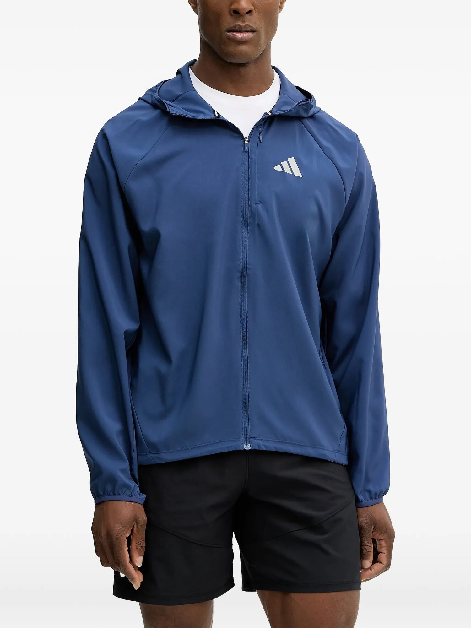 Куртка adidas Hooded zip-fastening jacket, размер M, blue