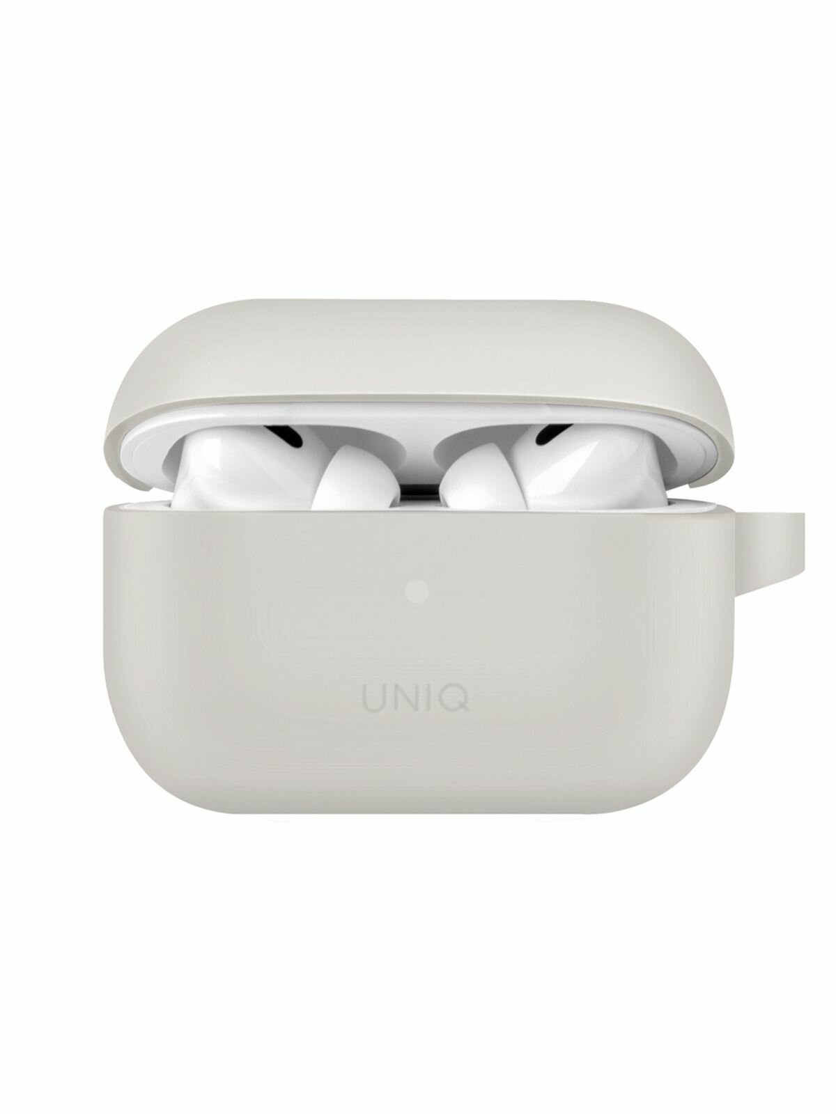 Чехол Uniq Vencer для беспроводных наушников Apple Airpods Pro 2 / на Эпл Аирподс Про 2 силиконовый с карабином и шнурком-держателем для наушников, серый