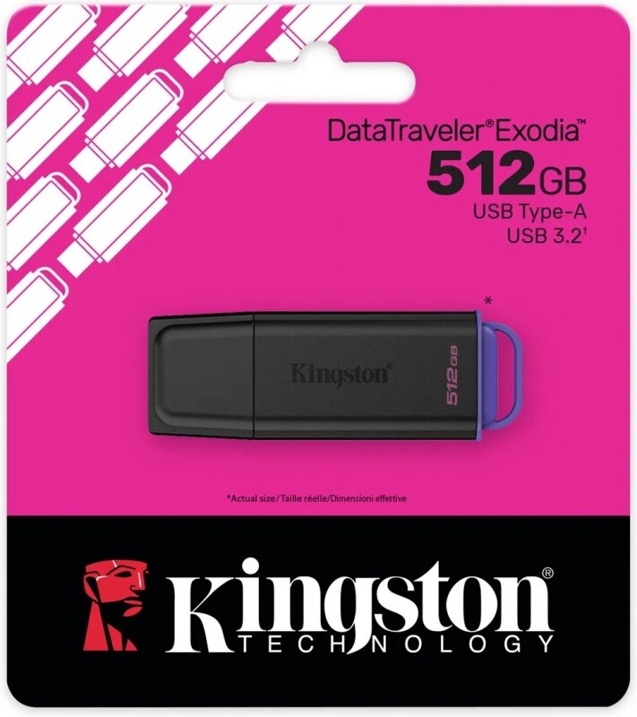 Устройство USB Flash Drive 512Gb Kingston DTXG2/512Gb DT Exodia чёрный/фиолетовый USB 3.2