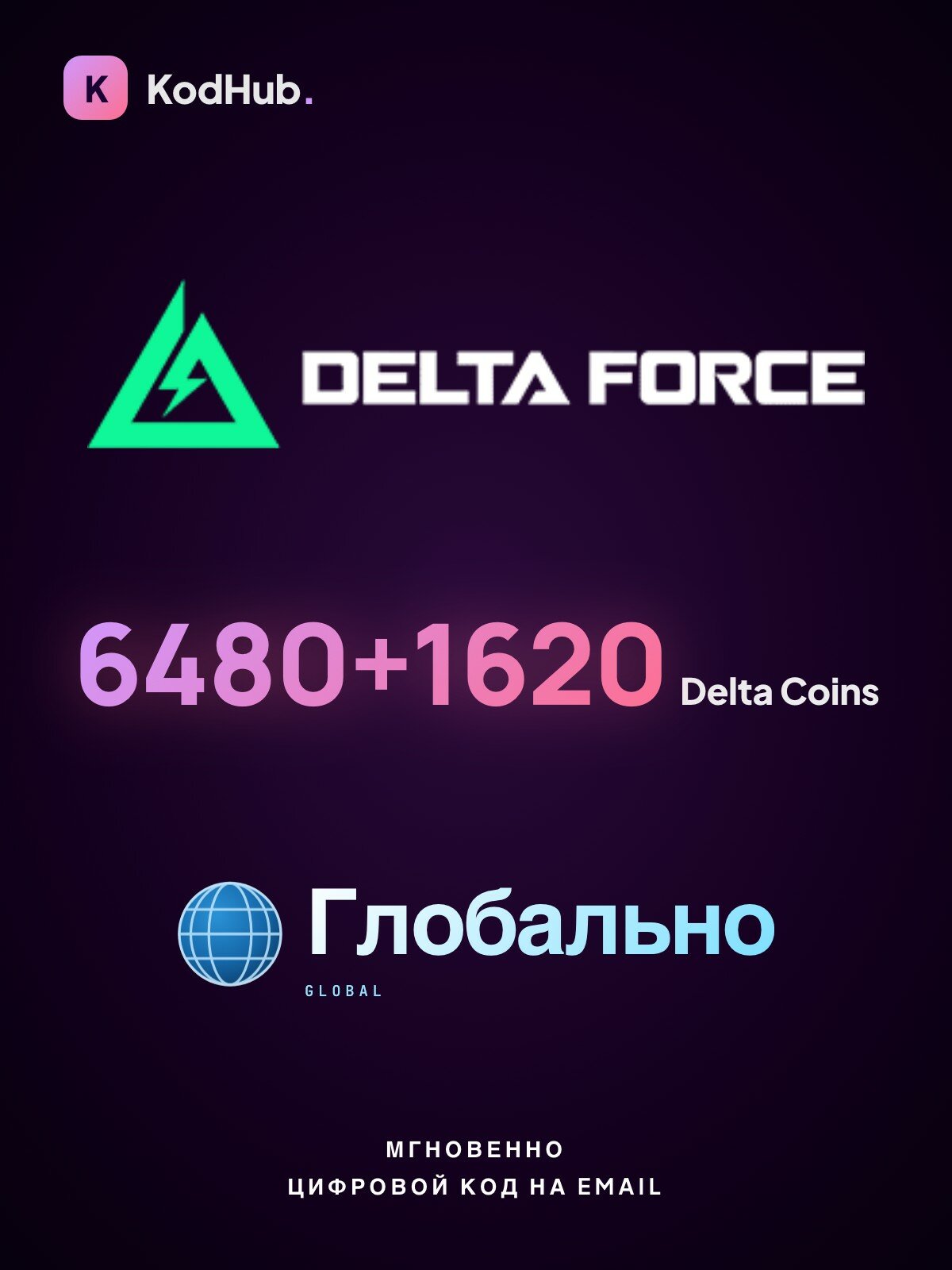 Игровая валюта Delta Force — 6480+1620 Delta Coins | ваучер Midasbuy | глобально, не Garena | Цифровой код