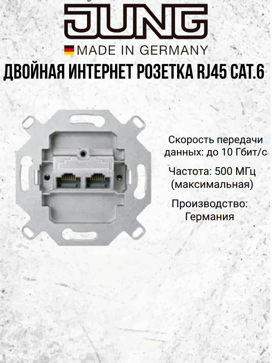 Механизм двойной компьютерной розетки экранированной 6 категории Jung