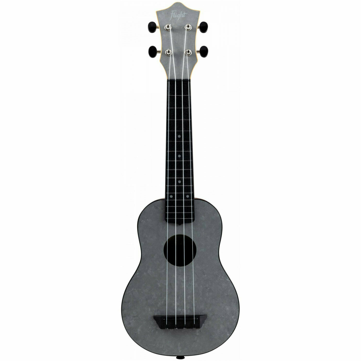 FLIGHT TUS-65 SILVER - укулеле Travel, сопрано, верхняя дека липа, корпус пластик, цвет серый с эффектом шиммера