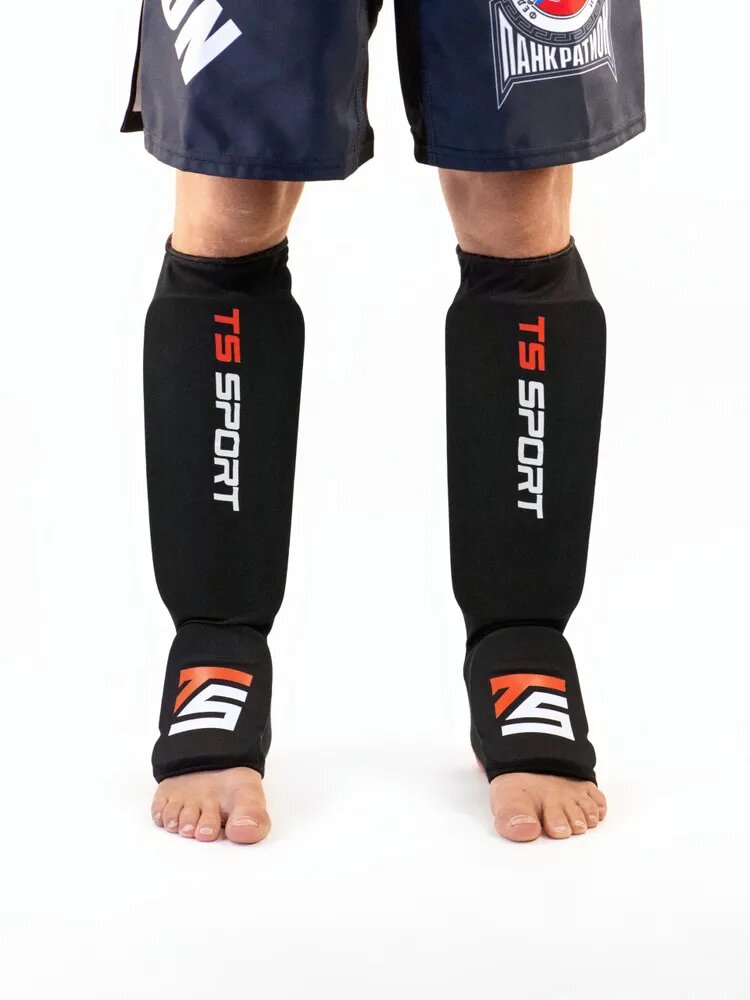 Щитки для единоборств / Защита голени и стопы TS Sport (XL) черные