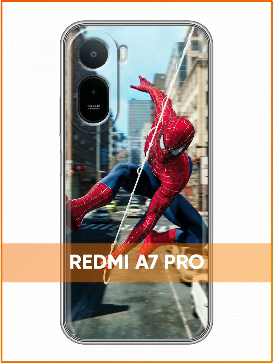Чехол для RedMi A7 Pro, Poco C85x с принтом для мальчиков с Человеком Пауком (Редми А7 про, Поко с85х)