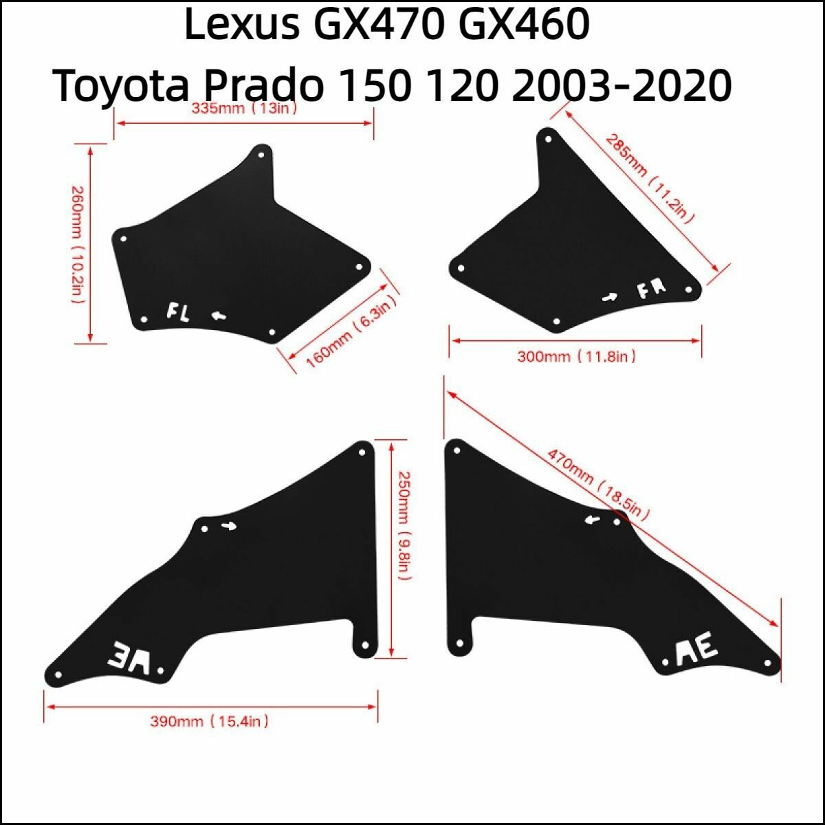 Эксклюзивные накладки на передние крылья для Lexus GX470 GX460 и Toyota Prado 120 150, 20032020 гг