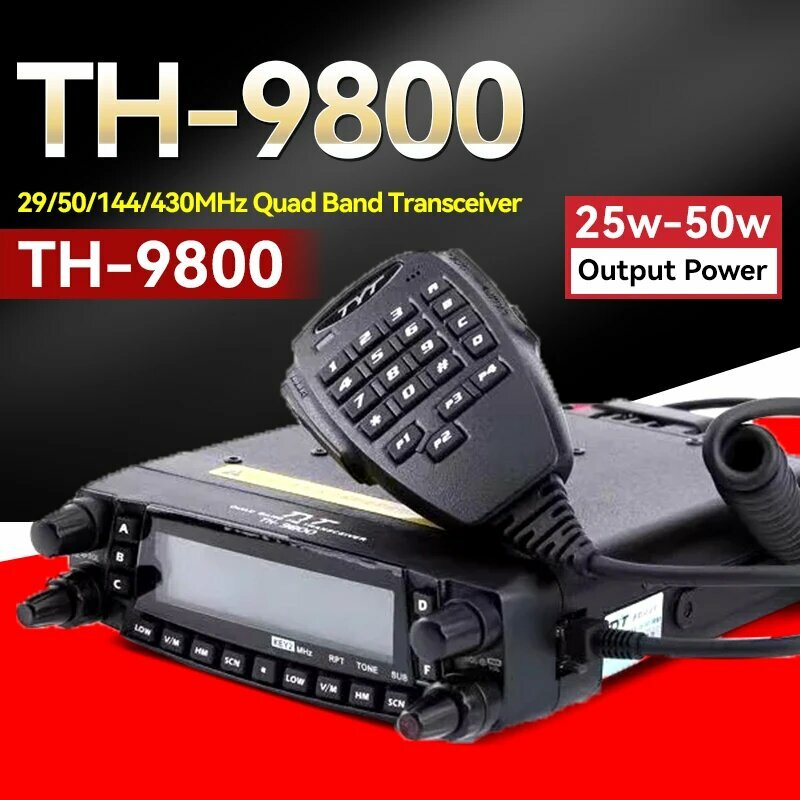 TYT TH-9800 Plus Мобильная автомобильная рация Квадрибэндовый трансивер TH9800 PLUS Двухдисплейный рация Базовая станция Двусторонняя рация