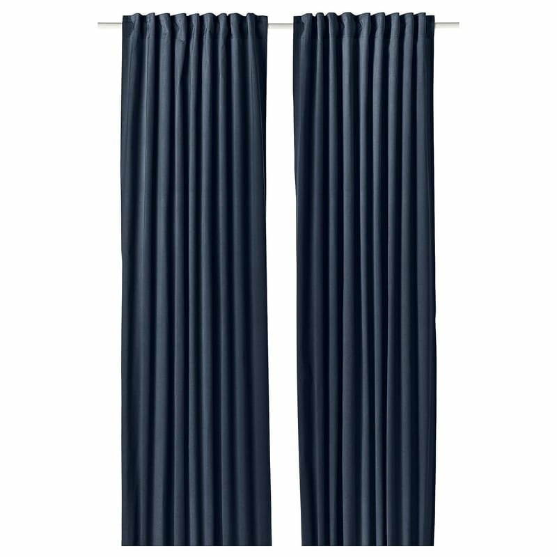 Штора IKEA SANELA, темно-синий, 140x250 см, 2 шт 405.914.06