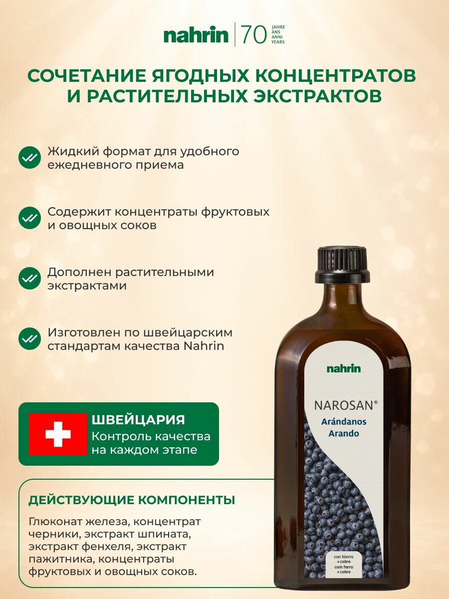 Nahrin Сироп Наросан Черника, для иммунитета и поддержки зрения — фото 1