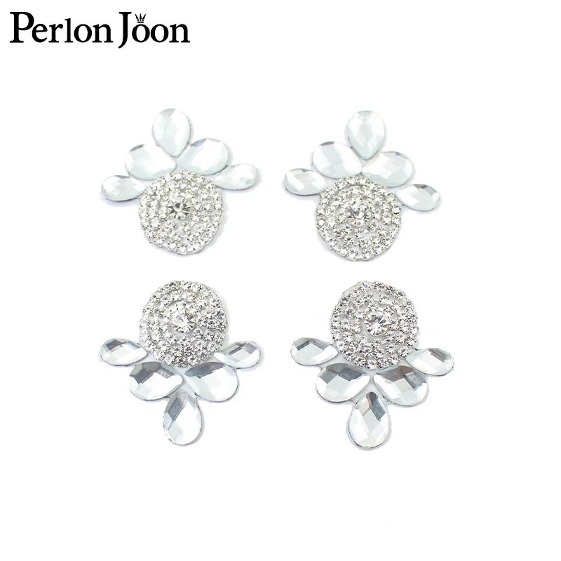 Серьги Perlon Joon, стразы, белые, 4шт