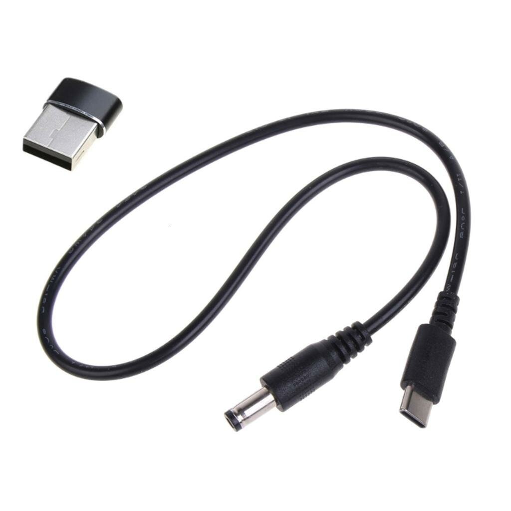 Кабель USB Type C - DC 5.5x2.1 мм для зарядки, 40cm - 12V