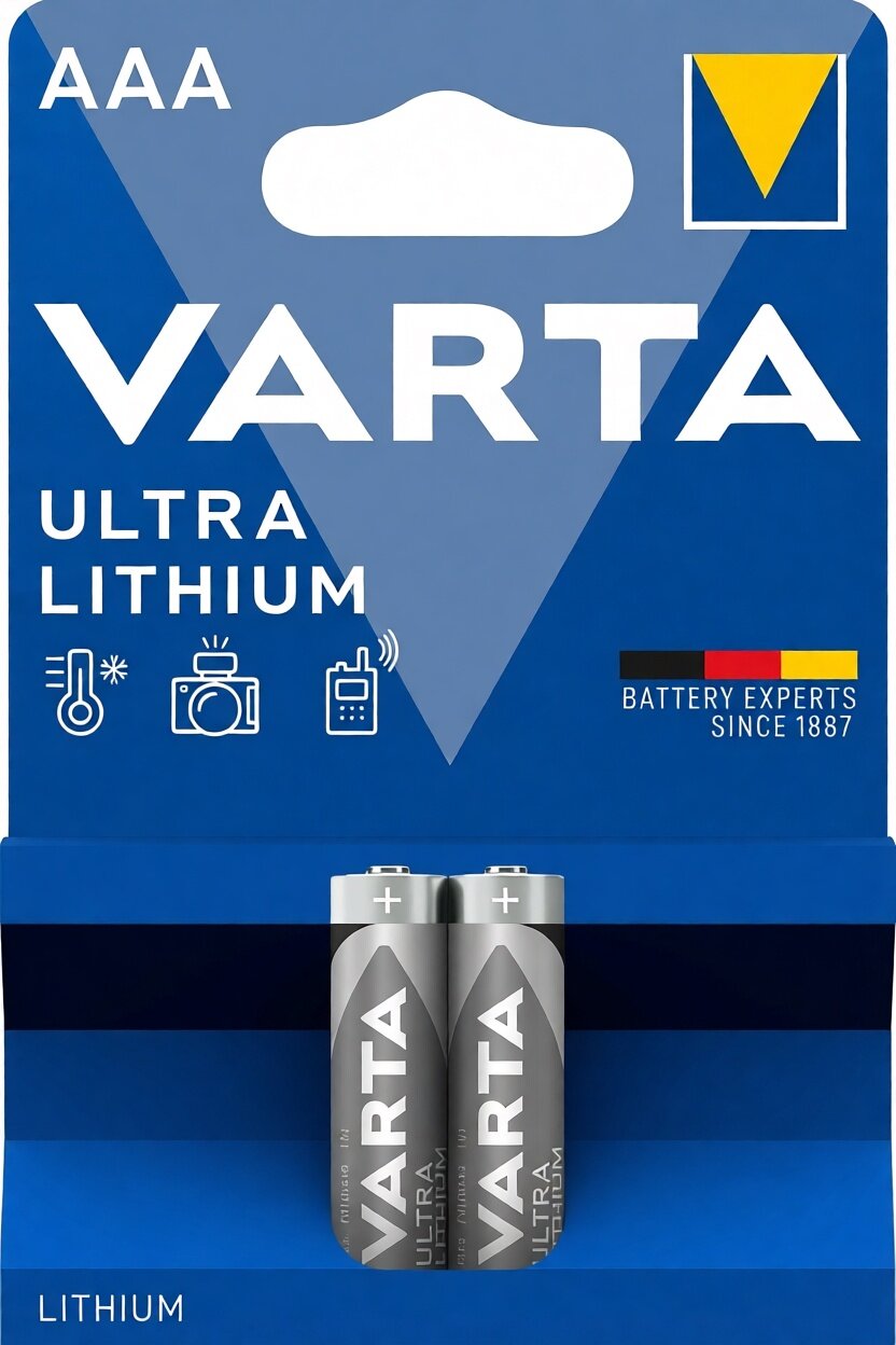Батарейка VARTA AAA Ultra Lithium (LR03), 20 шт. (10 блистеров по 2 шт.)