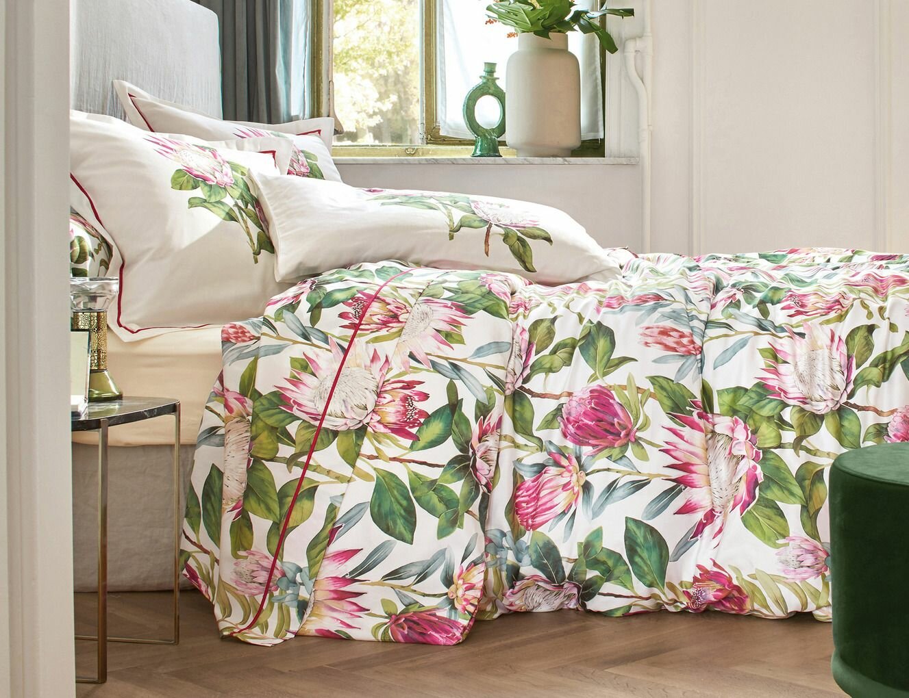 Комплект постельного белья 2х спальное евро 200x220 от Blanc des Vosges EXUBERANCE FUCHSIA