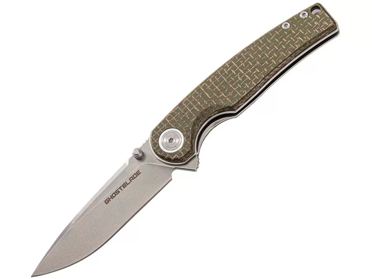 Нож Складной Ghostblade Moroi, Сталь D2 58-62 Hrc Рукоять Микарта Оливковая