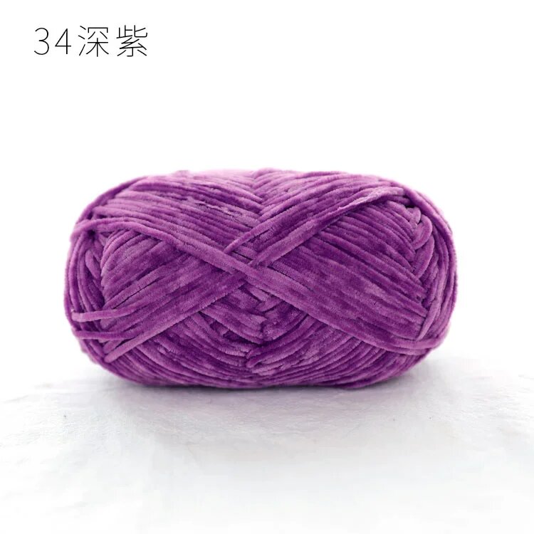Золотая бархатная пряжа для вязания 40г 34 Dark purple
